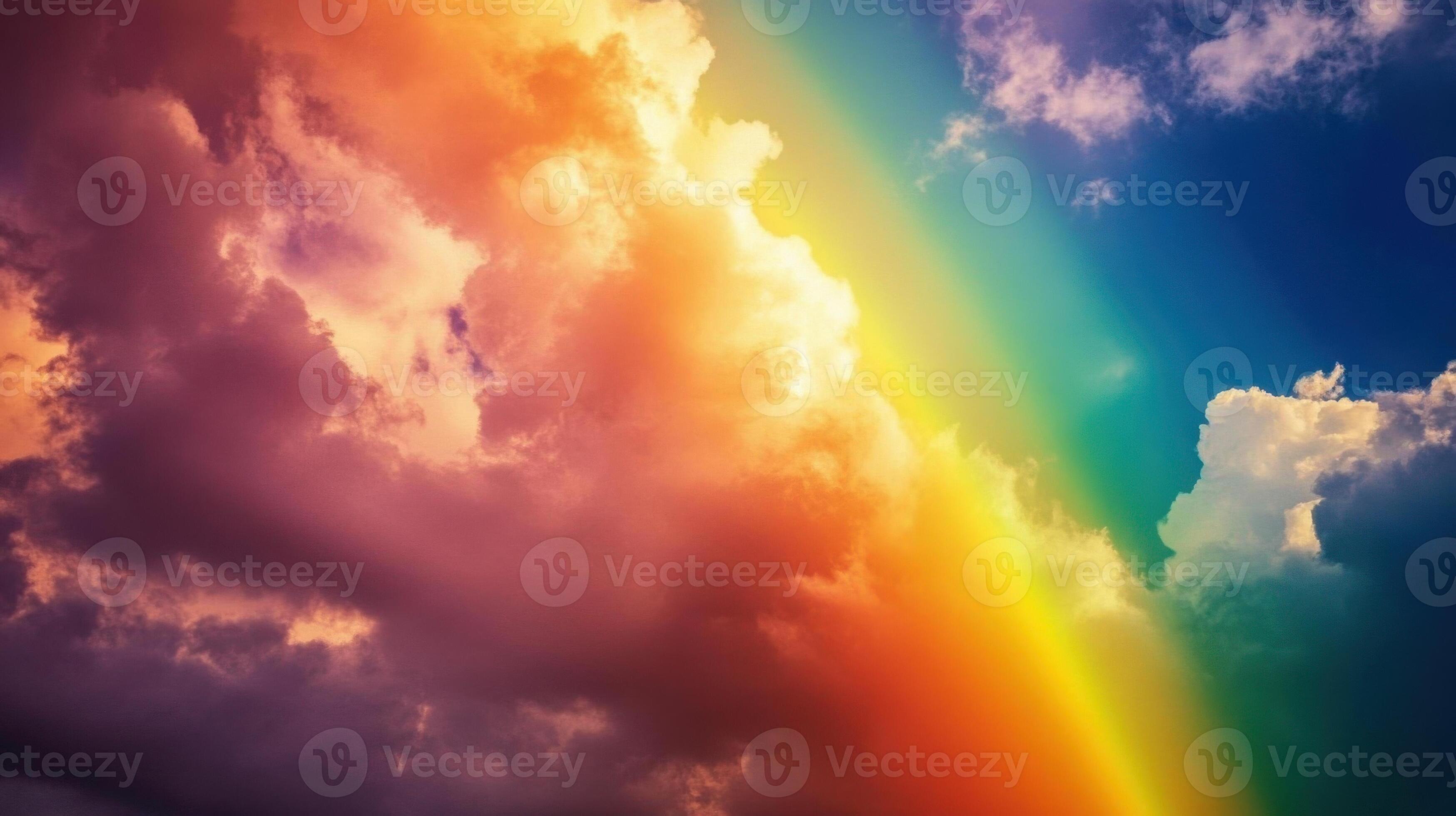 A rainbow is seen in the sky above a cloudy sky 50448695 Stock Photo at Vecteezy