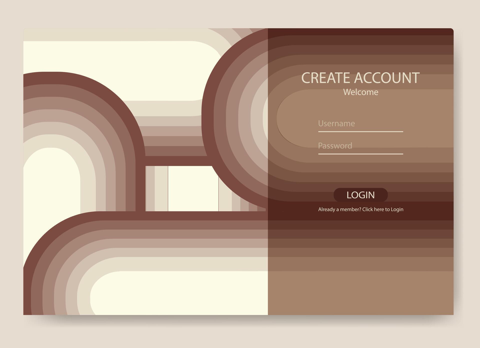 Website design template. Login screen landing page. Login ui ux design ...