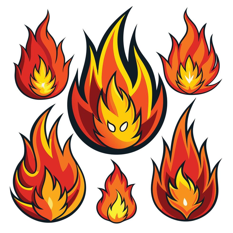 Fire Icons Set 50471004 Vector Art at Vecteezy Fire Icons Set 50471004 Vector Art at Vecteezy