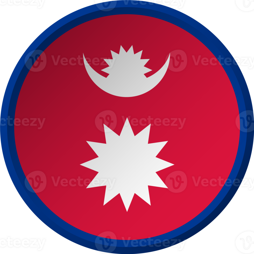 Nepal Flag With Circular Concave Button Design 50477868 Png