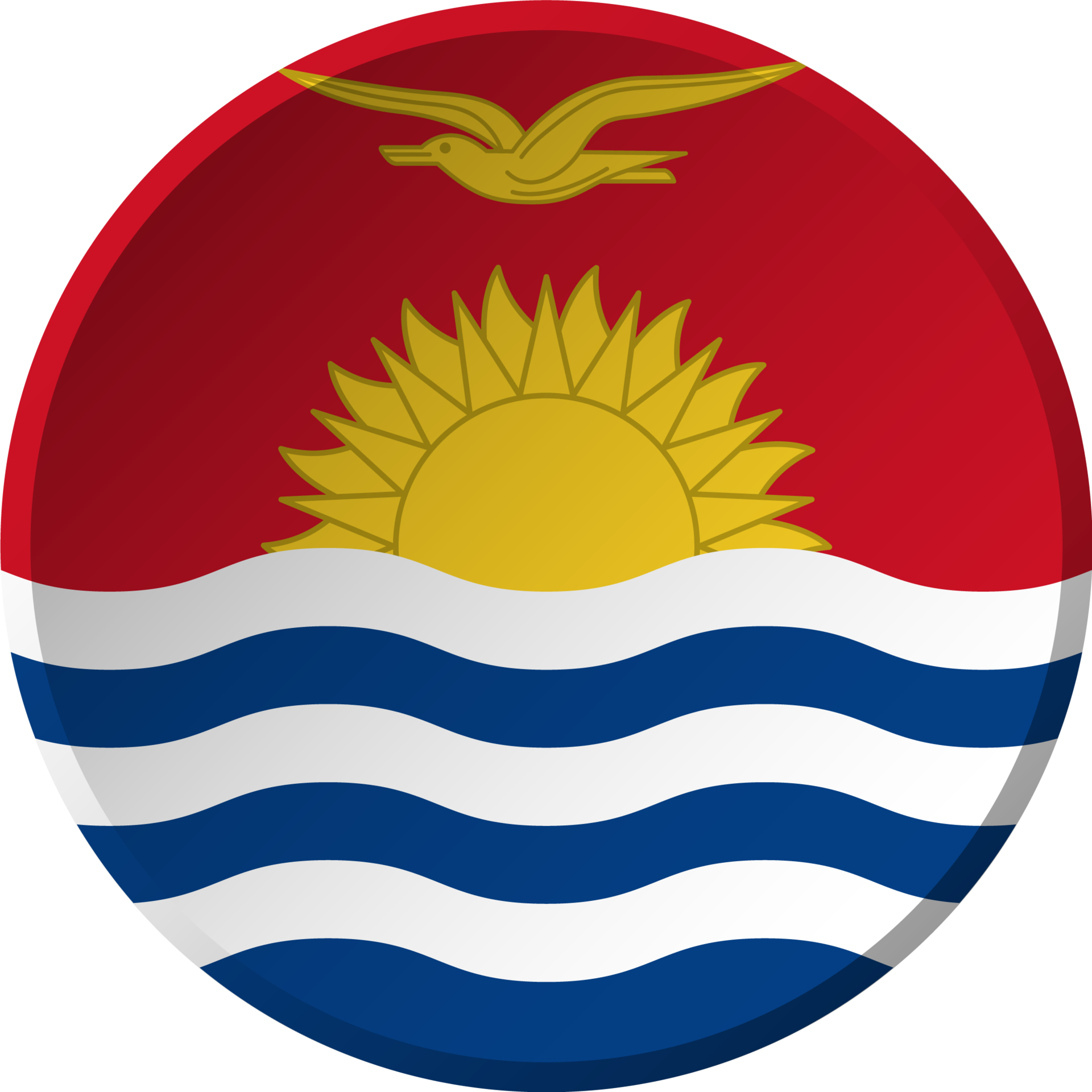 Kiribati Flag With Circular Concave Button Design 50477869 Png