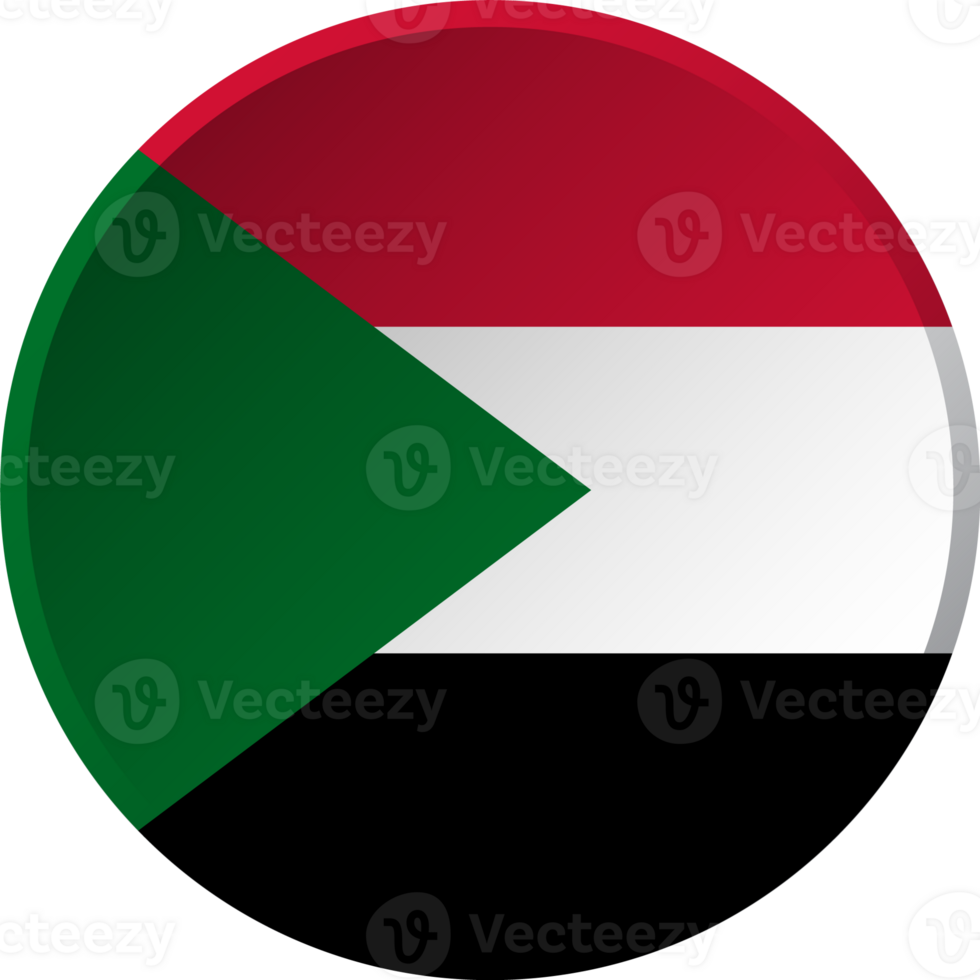Sudan Flag With Circular Concave Button Design 50477920 Png