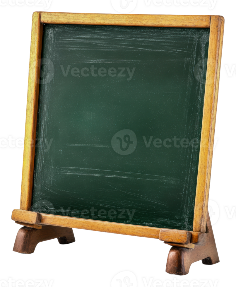Vintage Wooden Chalkboard On A Classroom Desk 50478076 Png
