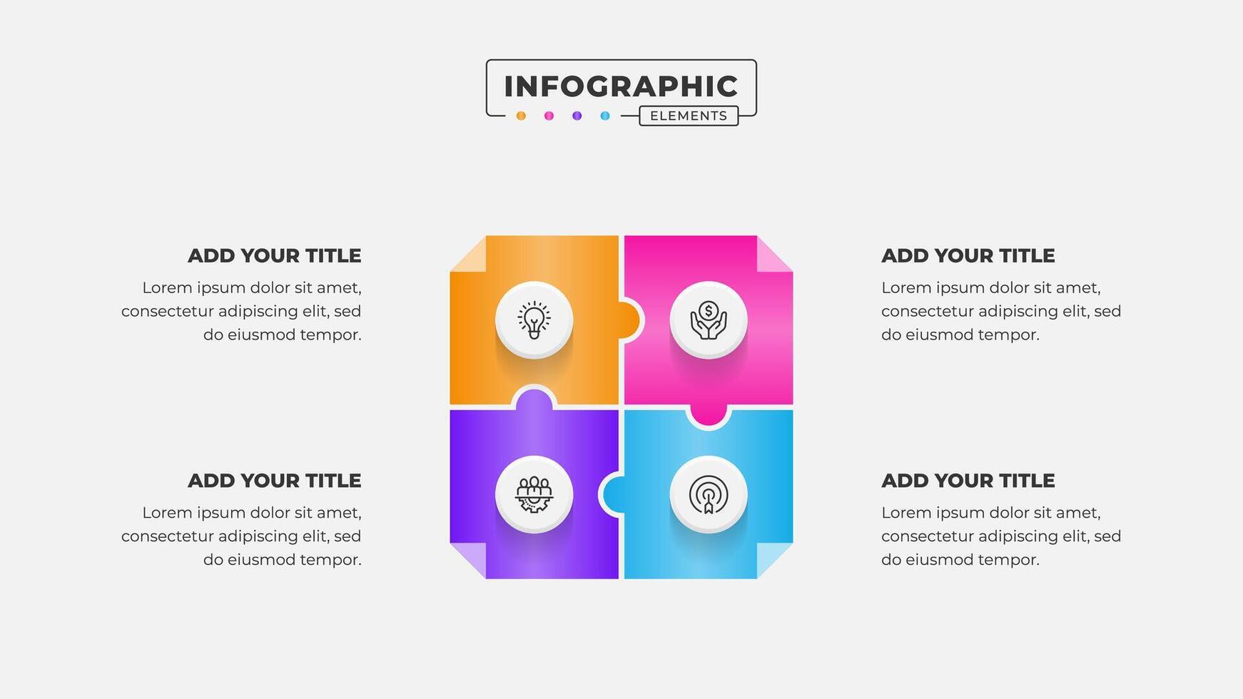 4 Steps Business Process Puzzle Infographic Template 50479657 Vector