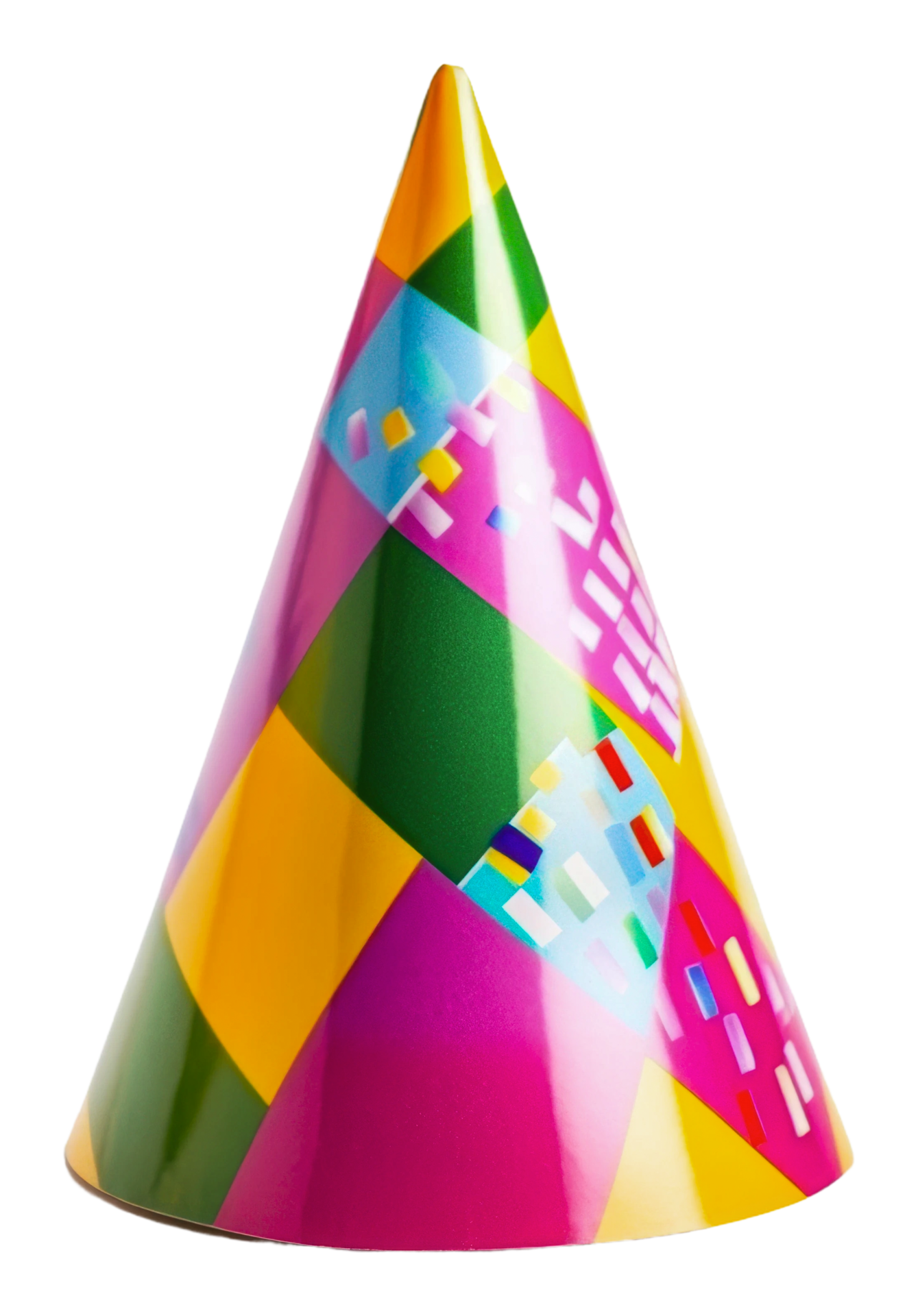 Colorful party hat displayed on a white background, cut out - stock ...
