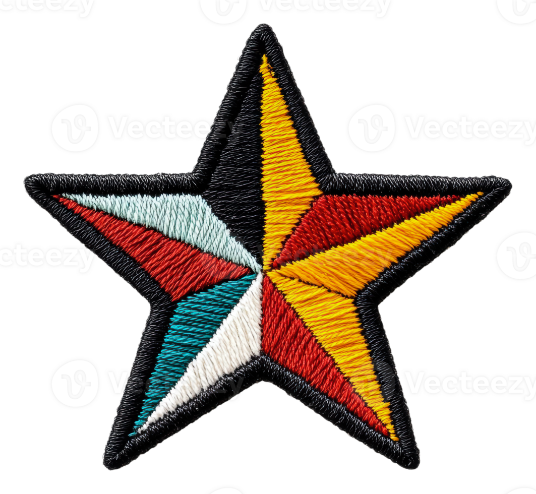 Vibrant five-pointed star patch, cut out - stock . 50482352 PNG Vibrant five-pointed star patch, cut out - stock . 50482352 PNG