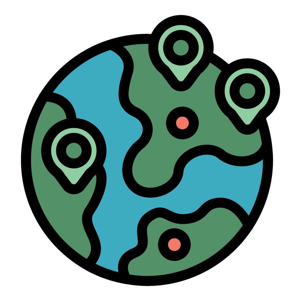 Cartoon globe showing multiple locations with pins 50487936 Vector Art ... Cartoon globe showing multiple locations with pins 50487936 Vector Art ...