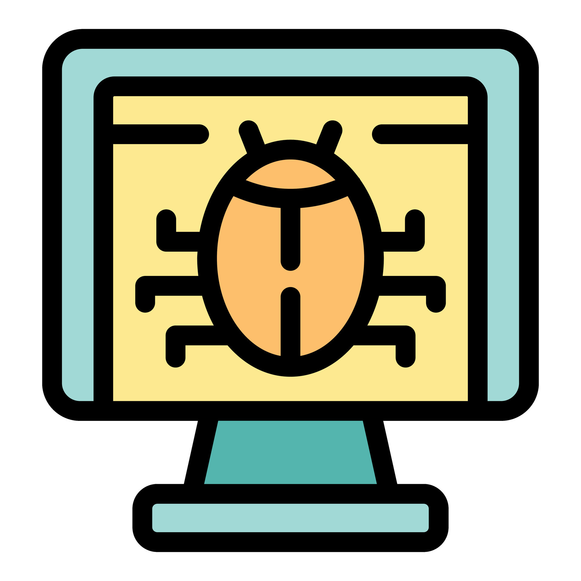 Computer Bug Displaying System Malware And Cyber Security Threat