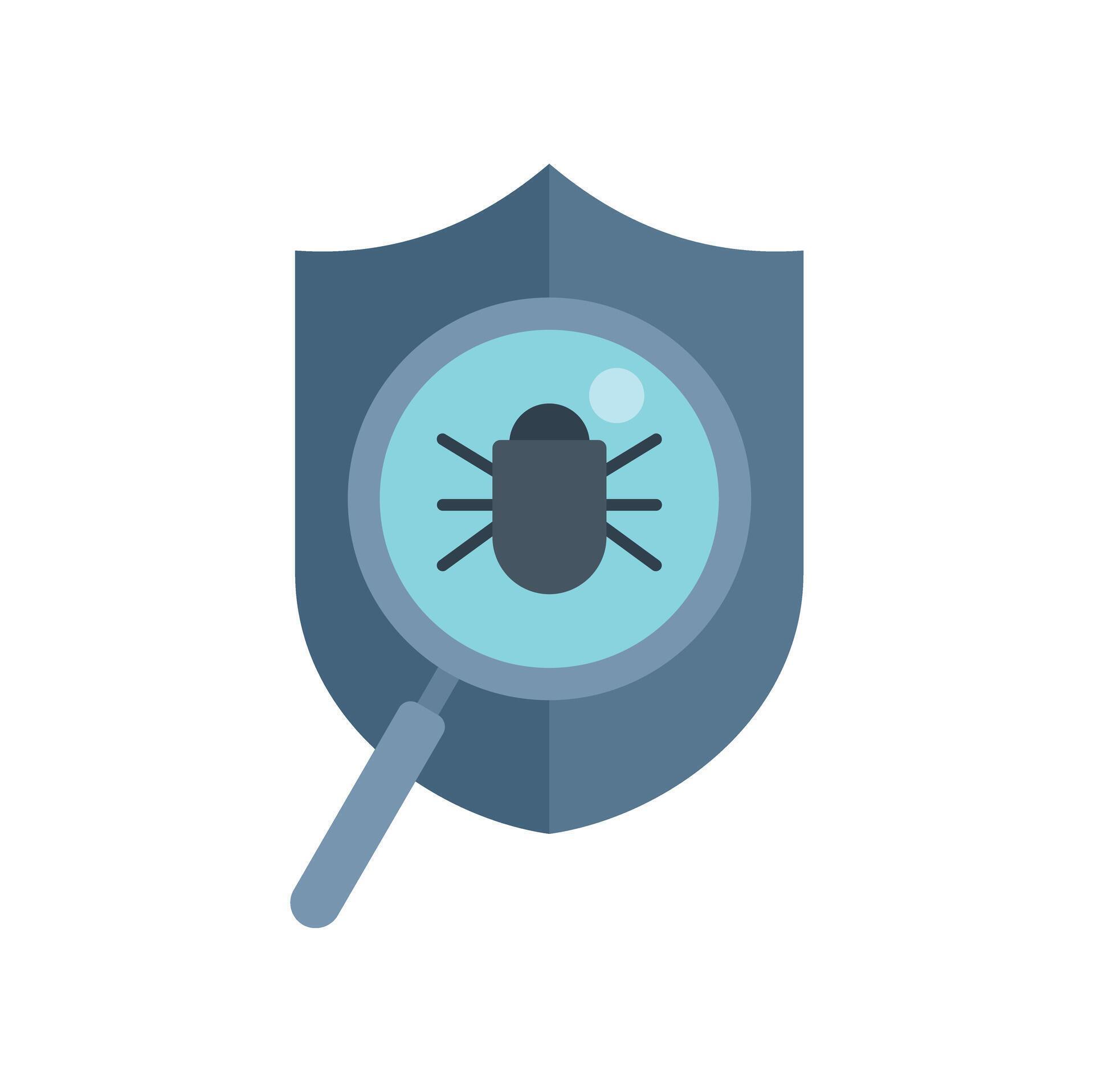 Magnifying glass detecting computer virus malware with shield protection 50489382 Vector Art at ...