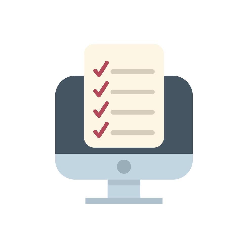 Desktop computer displaying checklist for online survey 50489832 Vector Art at Vecteezy