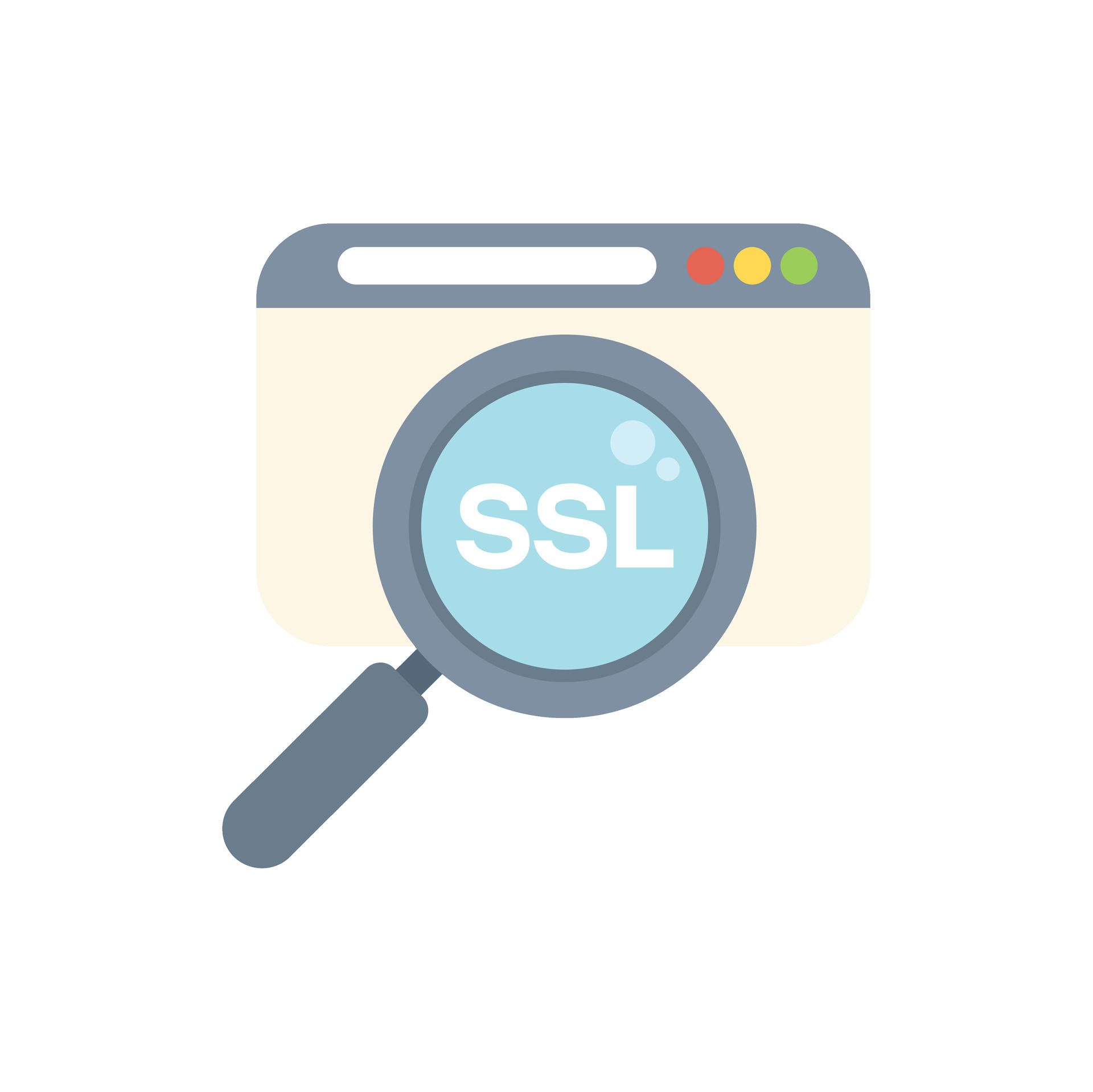 Magnifying Glass Focusing On Ssl Certificate On Website Browser For
