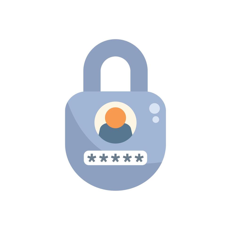 Padlock Protecting User Account With Password Cybersecurity Concept