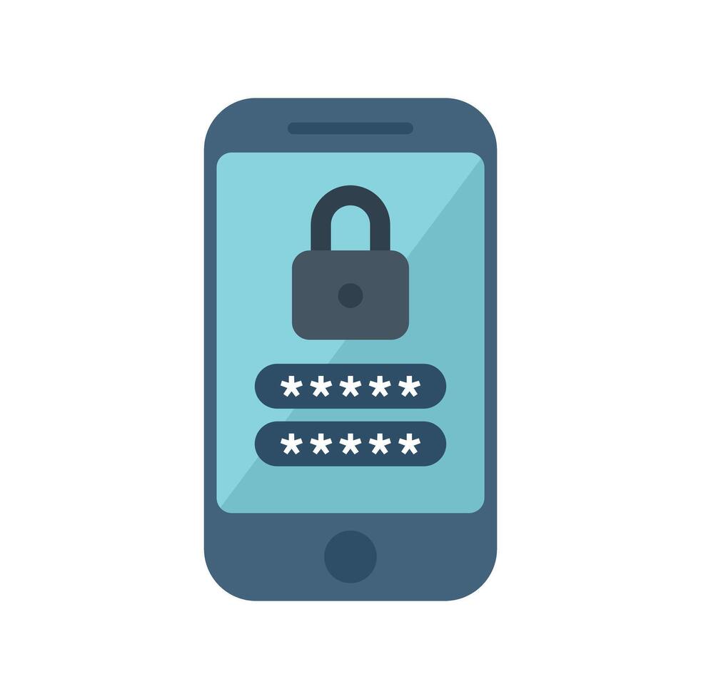 Smartphone displaying password protected login screen with lock icon 50491443 Vector Art at Vecteezy