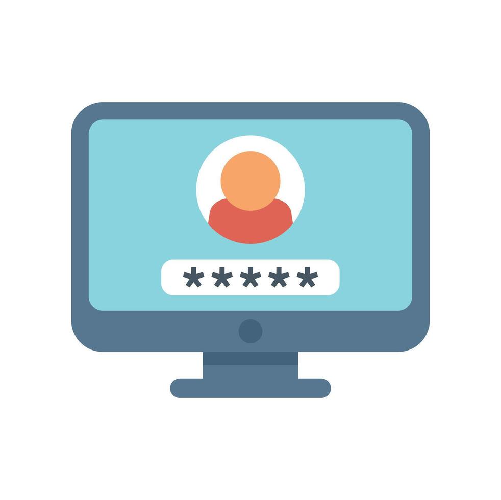 User Entering Password On Computer For Website Login 50491445 Vector