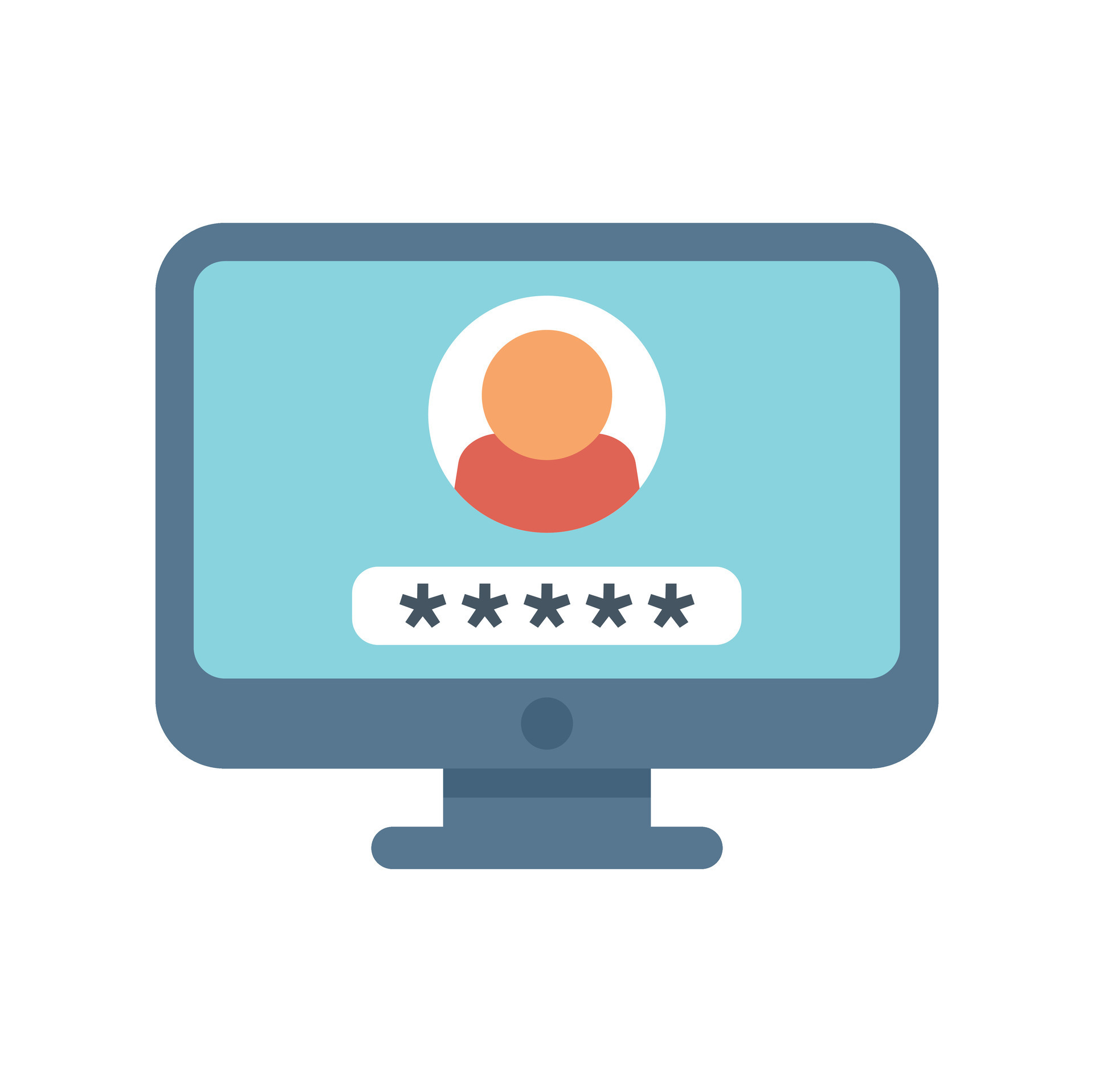 User Entering Password On Computer For Website Login 50491445 Vector