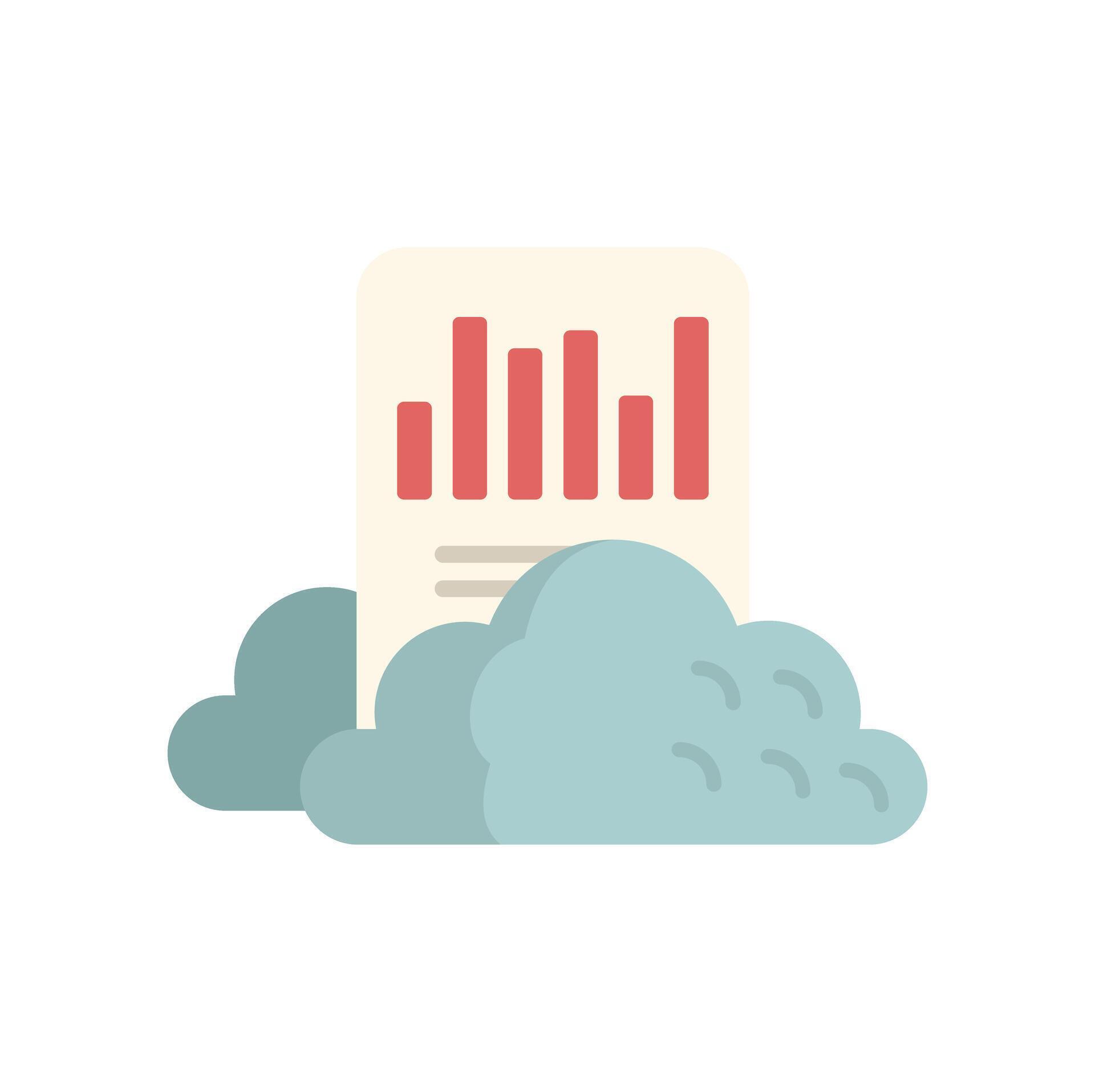 Statistical report floating on cloud computing system 50491755 Vector ...