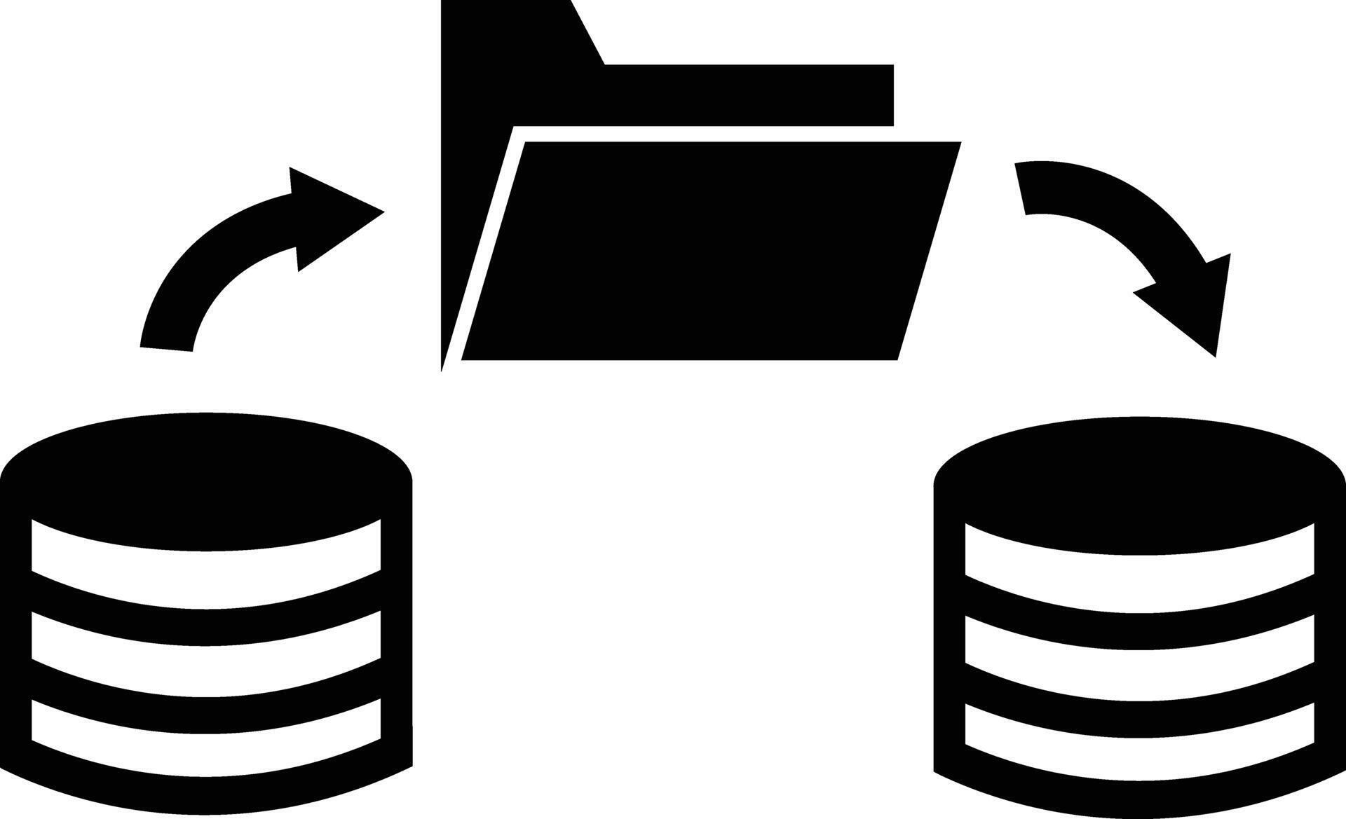 Data migration icon. Data migration analyst sign. File backup symbol ...