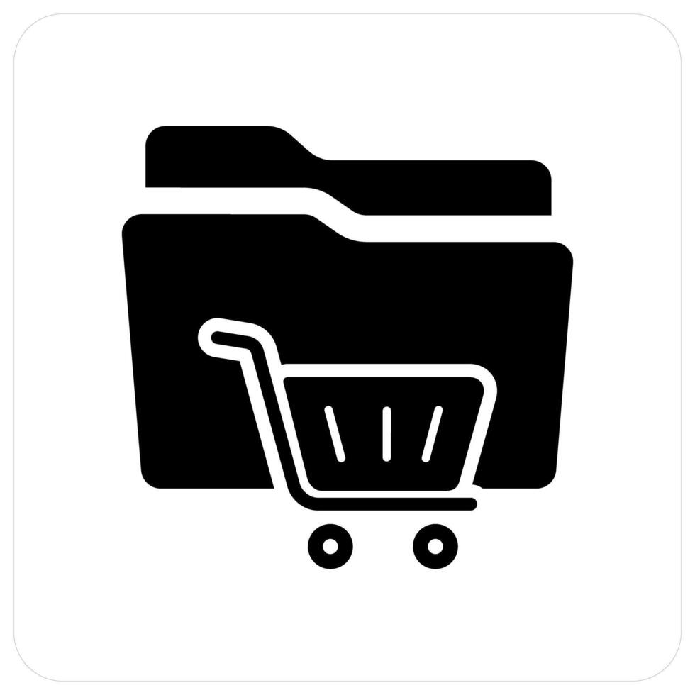 Shopping Folder and data folder icon concept 50496970 Vector Art at ...