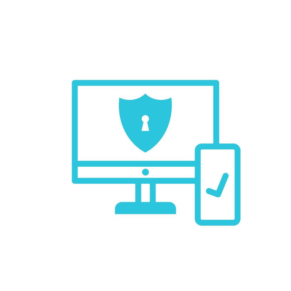 Two Factor Authentication icon. Isolated on white background. From blue ...