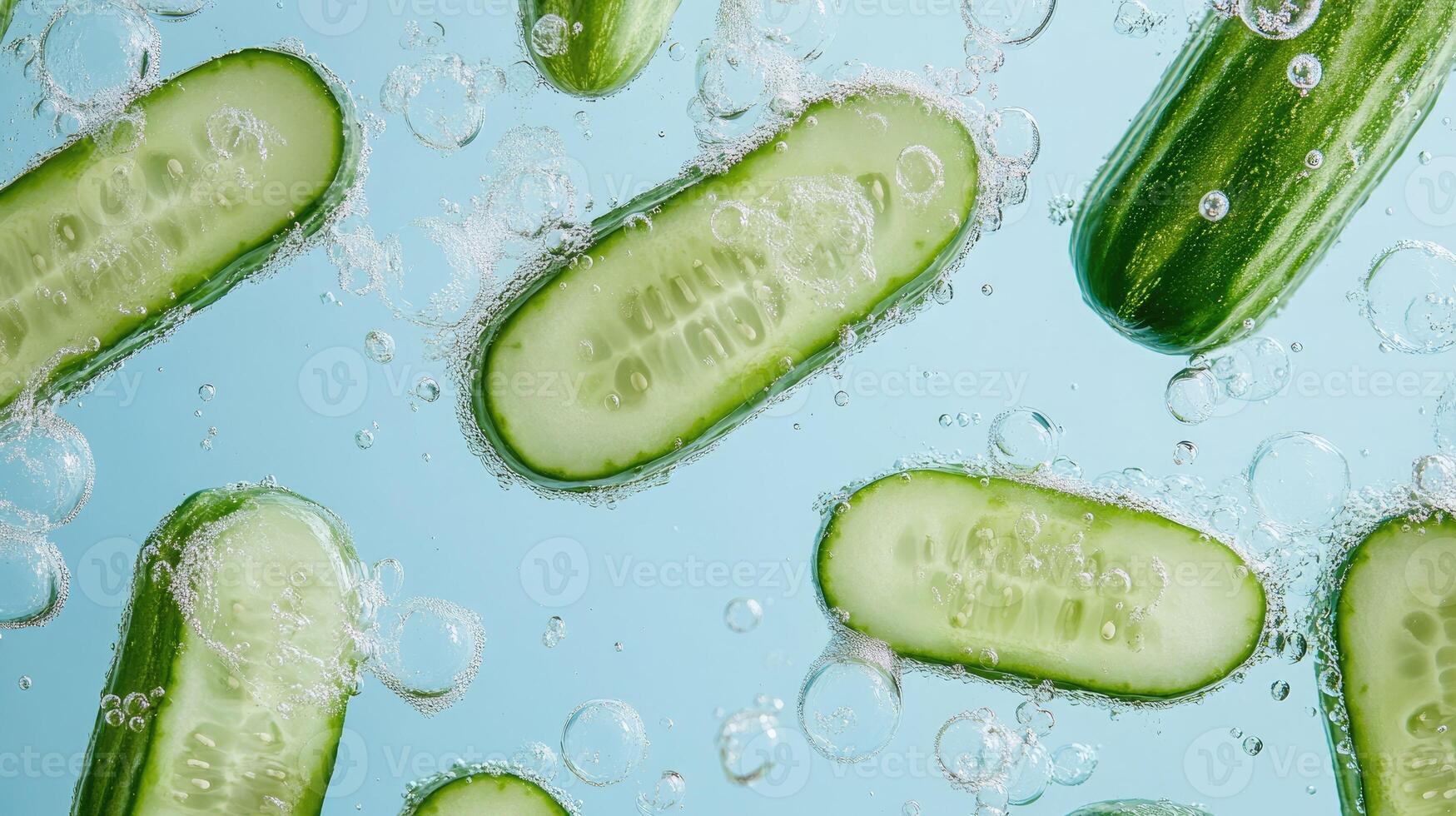 Cucumber Slices Floating in Sparkling Water 50516410 Stock Photo at Vecteezy