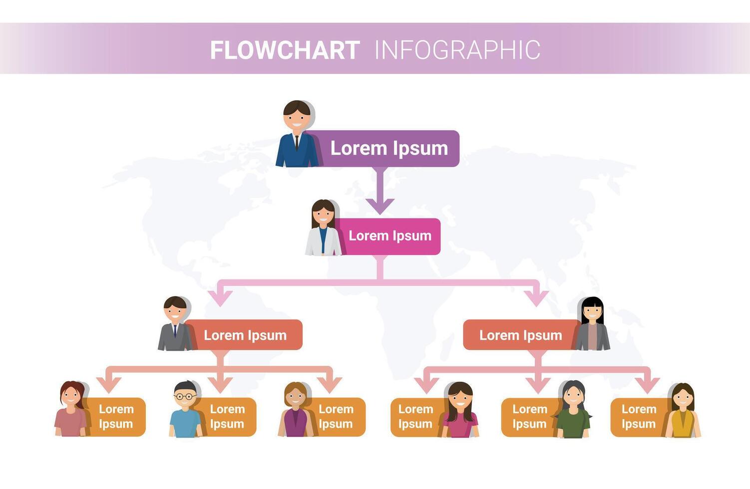 Flowchart, tree diagram or workflow chart with arrow-like elements ...