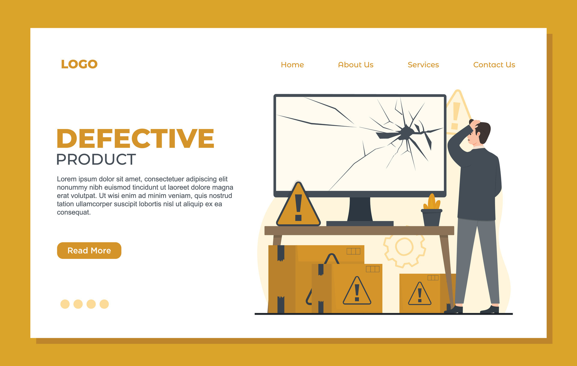 Defective product landing page template software development ...