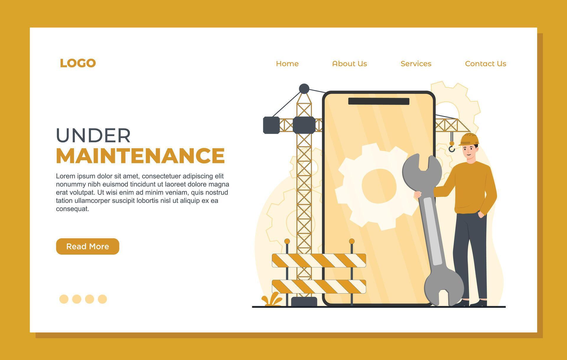 Under maintenance landing page template Under maintenance web page ...