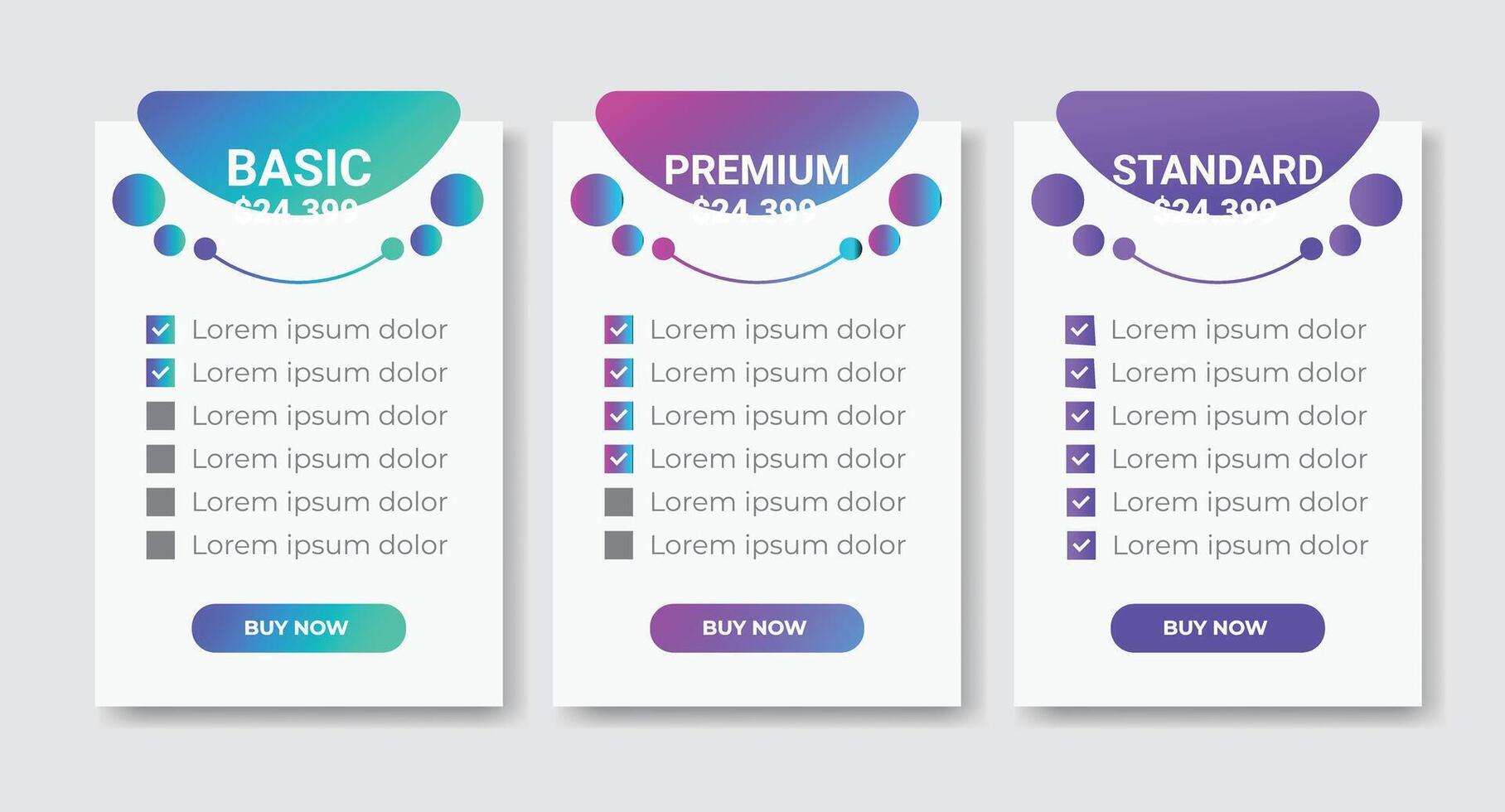 Business pricing plans table and pricing chart Price list for web or app. Ui UX pricing design ...