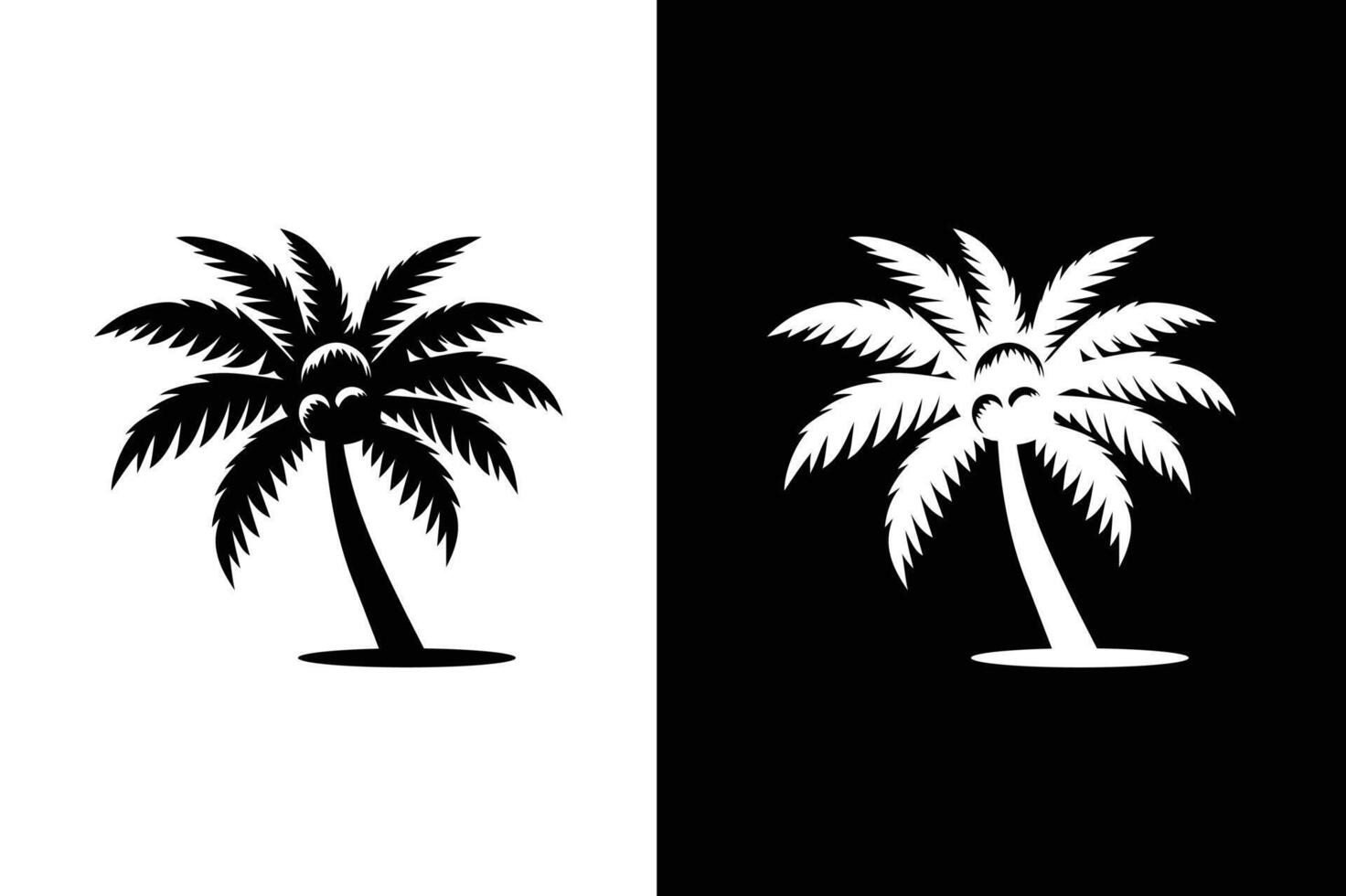 Palm tree design element. Simple and modern coconut tree icon black ...