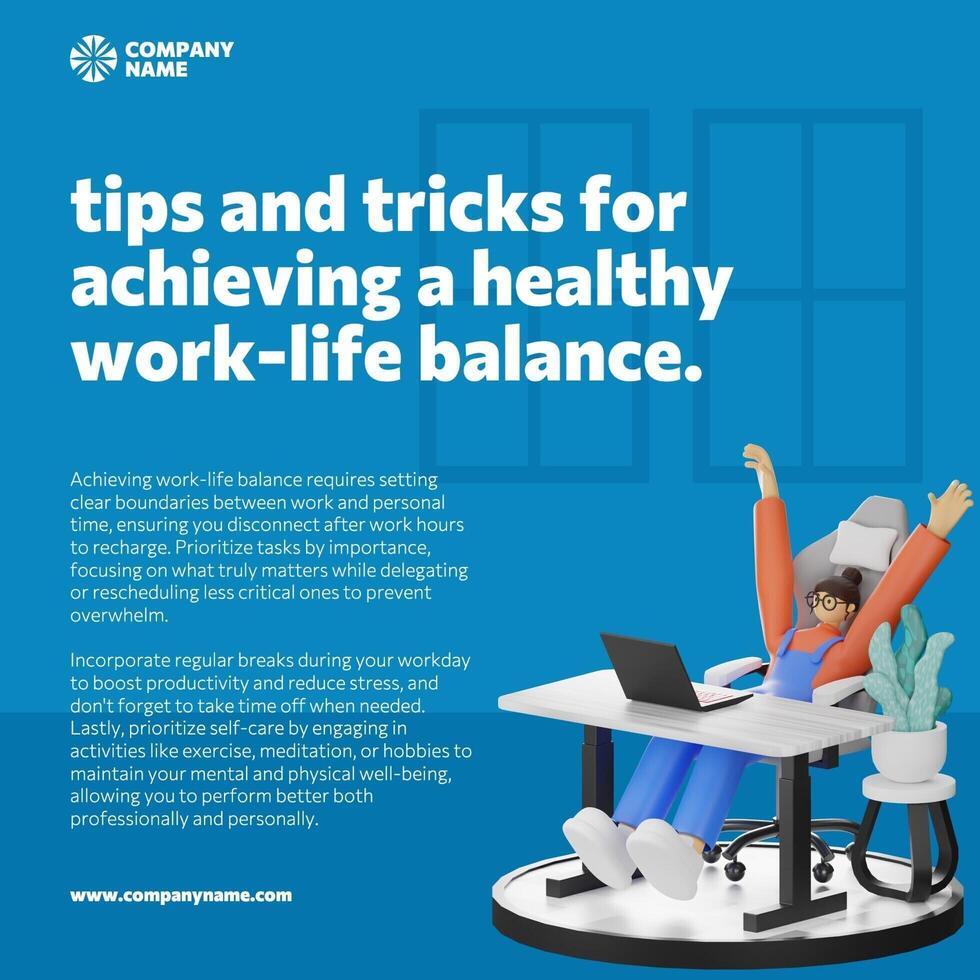 Tips and Tricks for Healthy Work Life Balance 50528679 Template