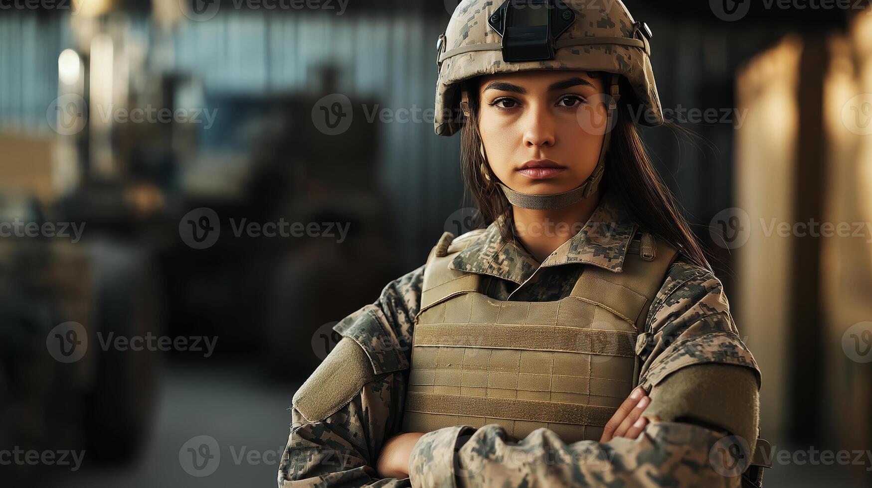 Military Female Soldier Wearing Tactical Gear, Serious Expression ... Military Female Soldier Wearing Tactical Gear, Serious Expression ...