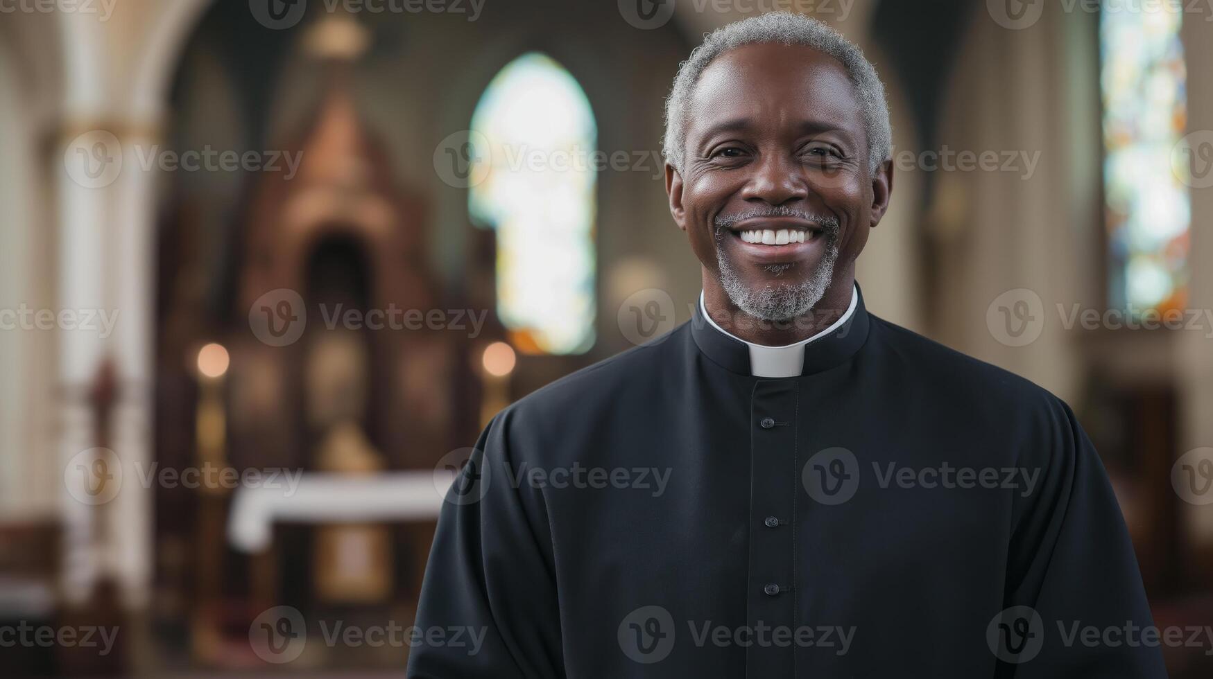 Joyful MiddleAged Priest in Traditional Attire Smiling in a Beautiful ... Joyful MiddleAged Priest in Traditional Attire Smiling in a Beautiful ...