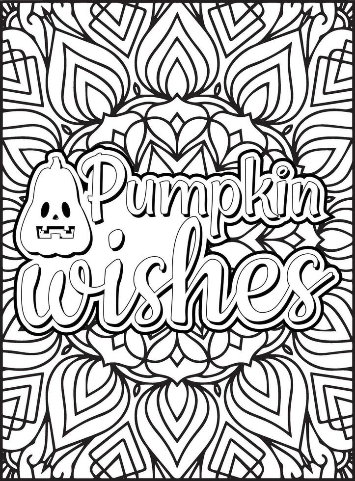 Pumpkin Wishes Quote Coloring Page. Halloween Day Quote Coloring Page ...