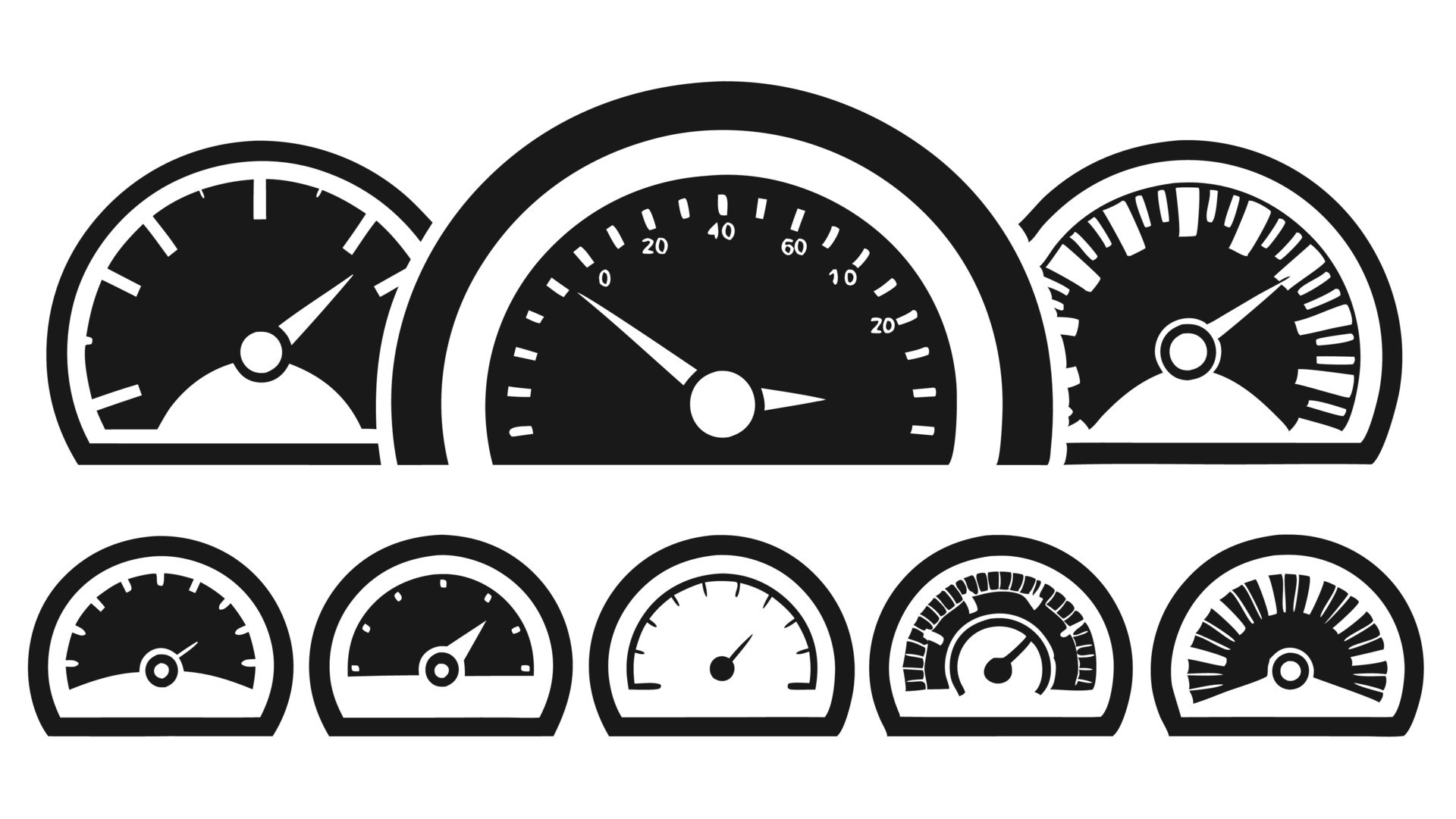 Speedometer Icons Collection Speedometer Measuring Meter Pressure Speed Optimization