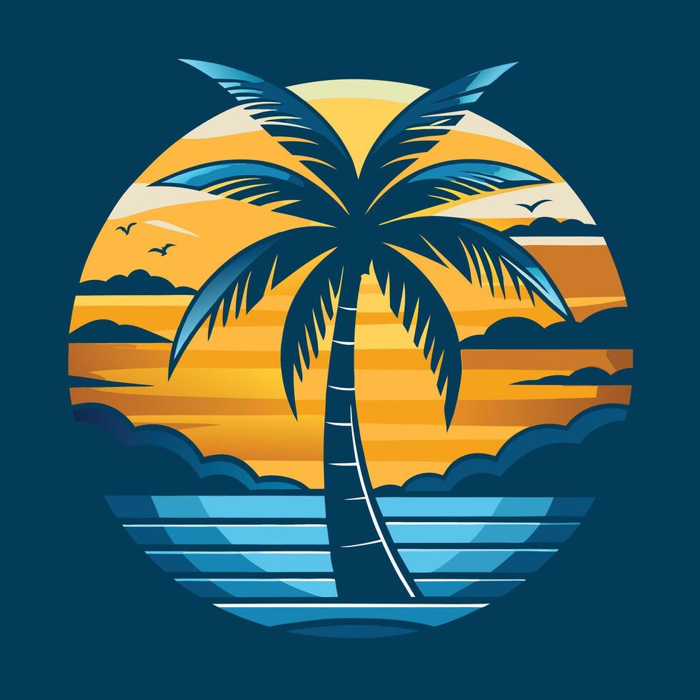 sun beach logo design, sunset with island logo design illustration ... sun beach logo design, sunset with island logo design illustration ...