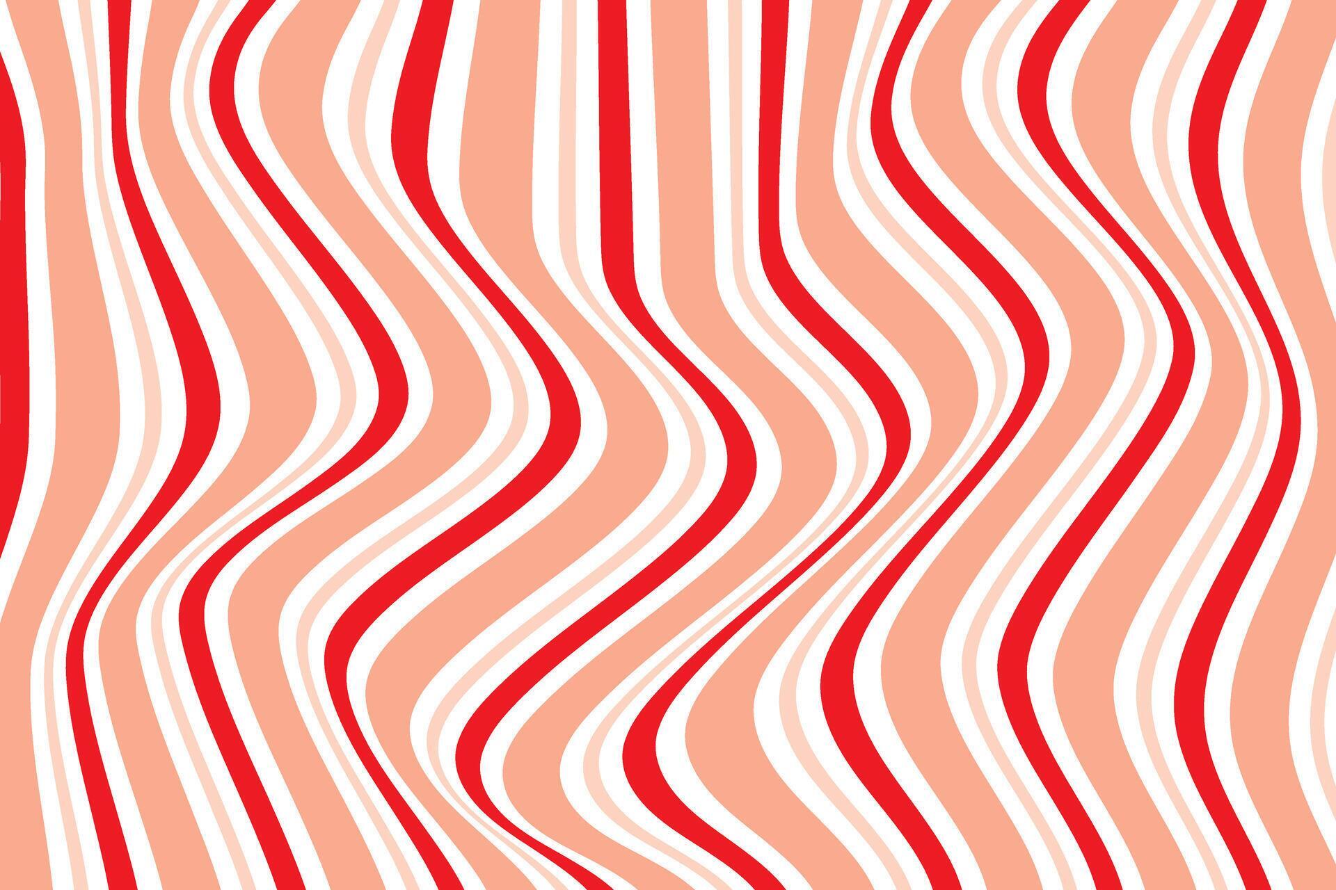 Simple Red Cream Color Vertical Wavy Distort Line Pattern Abstract Pattern Of Red And White