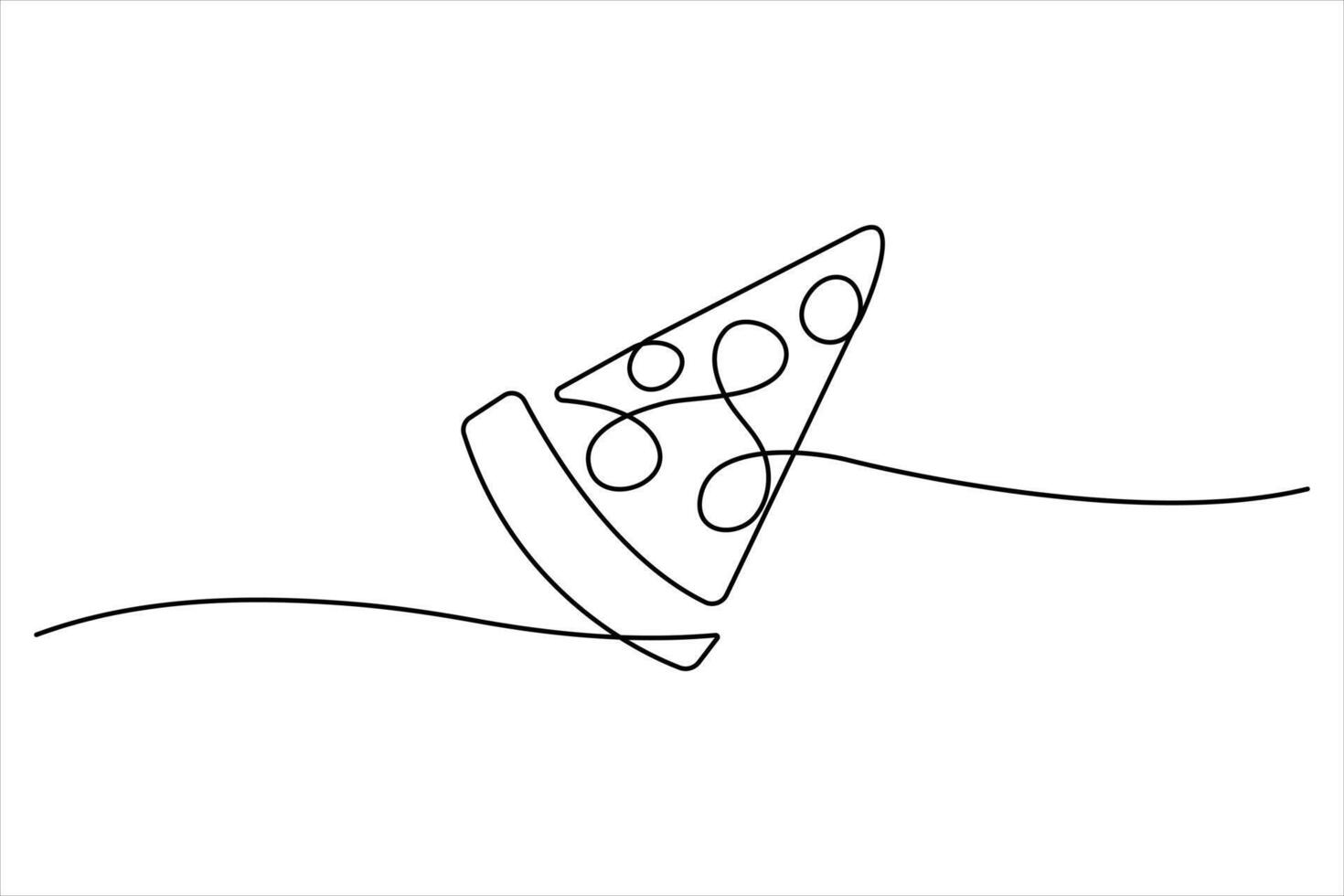 One continuous single line art drawing of delicious cheese pizza design 50562415 Vector Art at ...