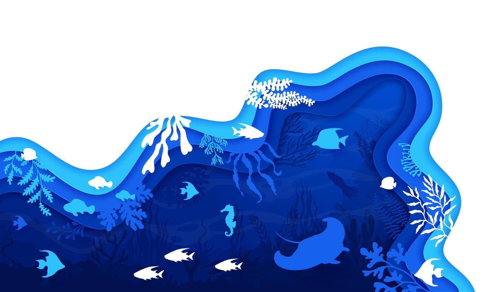 Underwater marine life landscape paper cut style 50563096 Vector Art at ... Underwater marine life landscape paper cut style 50563096 Vector Art at ...