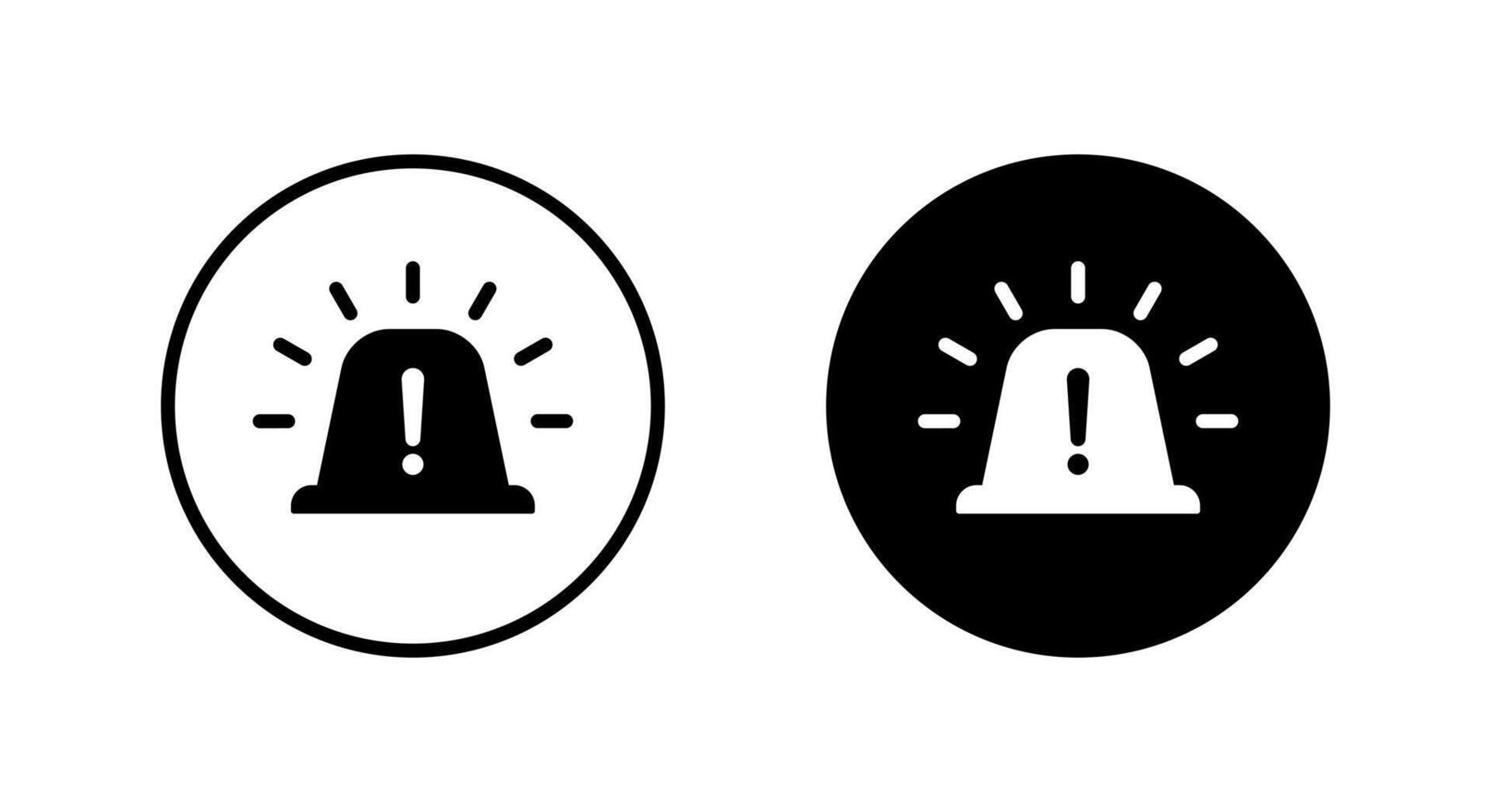 Warning Light Icon On Black Circle Lamp With Exclamation Mark Sign Symbol 50563698 Vector Art