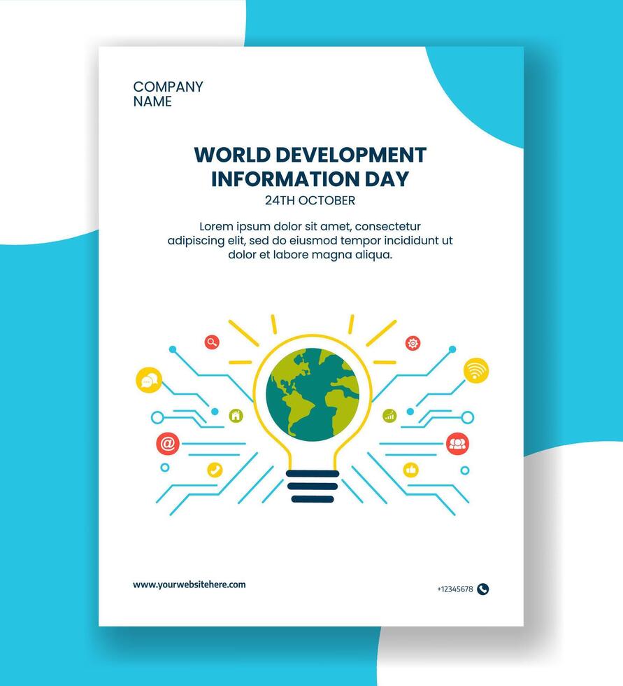 Flat Cartoon Social Media Poster Template for Development Information ...