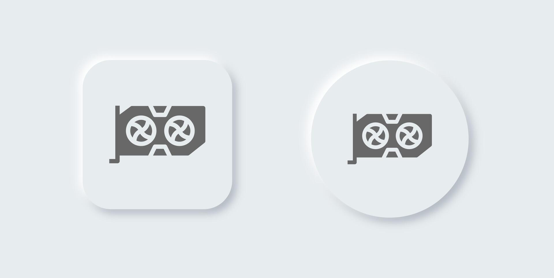Graphic Card Solid Icon In Neomorphic Design Style Processor Signs