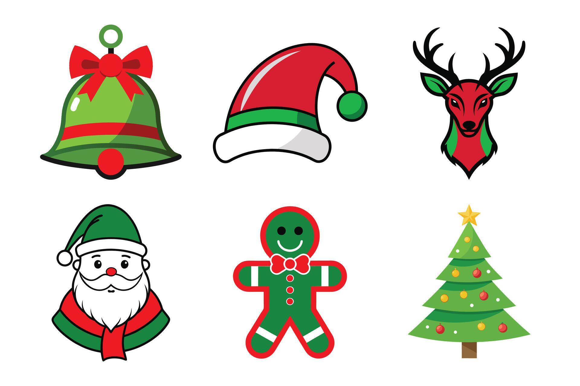 Bundle of merry christmas flat style icons 50569870 Vector Art at Vecteezy
