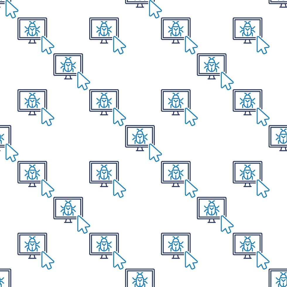 Mouse Click On Computer Virus Outline Seamless Pattern 50570092 Vector