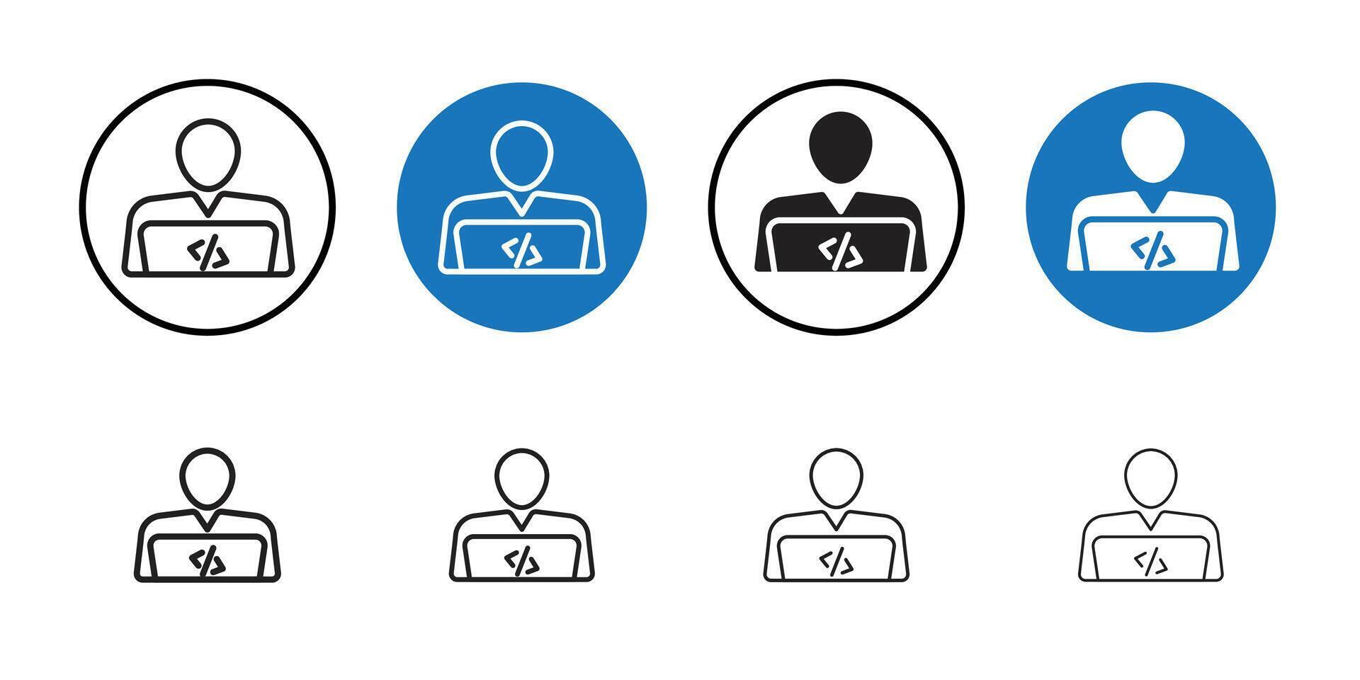 Programmer Icon Thin Line Art Collection 50570439 Vector Art At Vecteezy