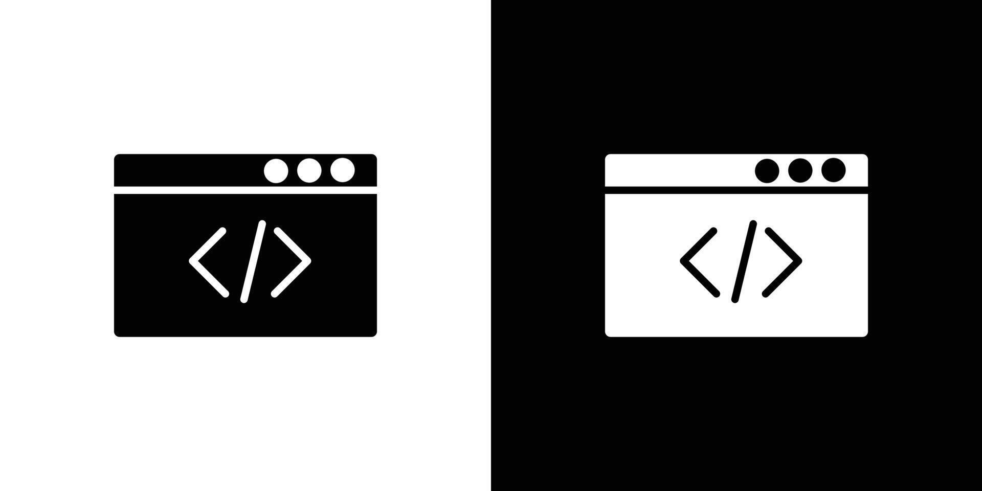 Coding Program Icon Flat Art Illustration In Outline 50570743 Vector 7591
