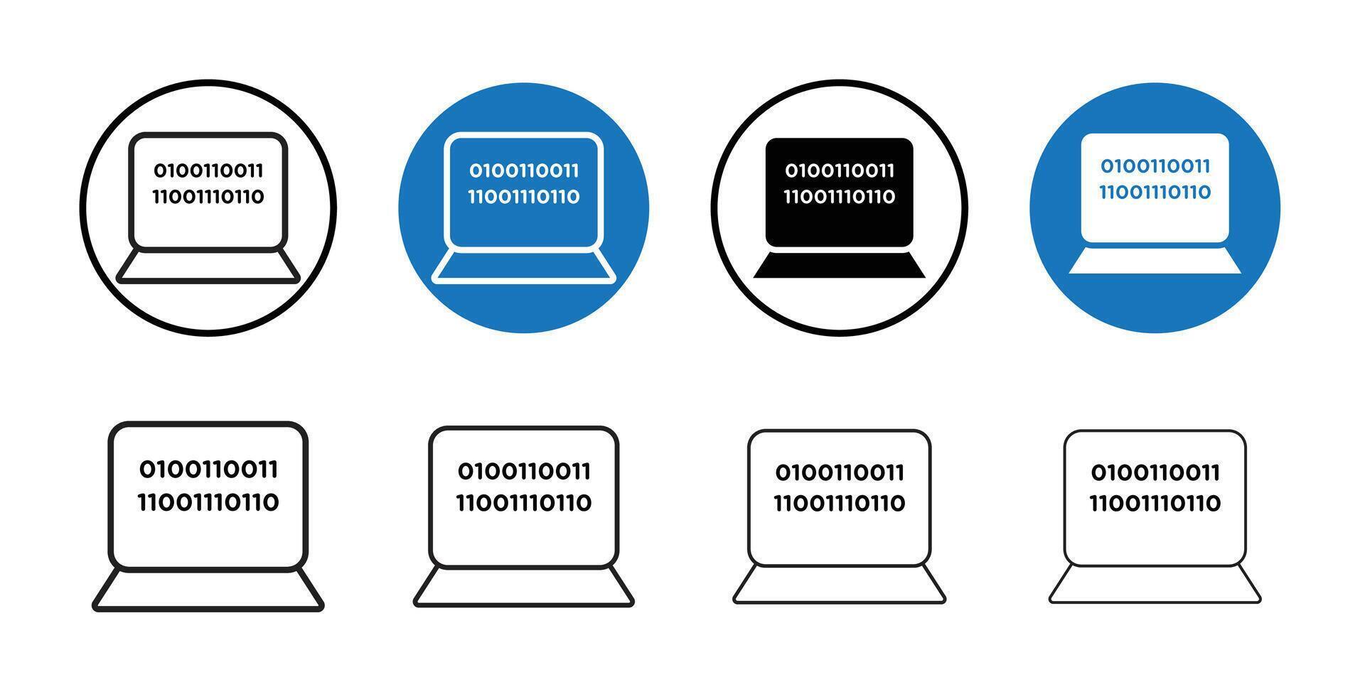 Binary Code Icon Thin Line Art Collection 50571138 Vector Art At Vecteezy