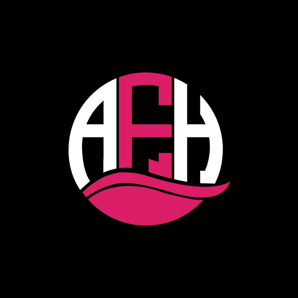 afh logo monograma aislado en circulo elemento diseño plantilla, afh letra logo diseño en negro ...