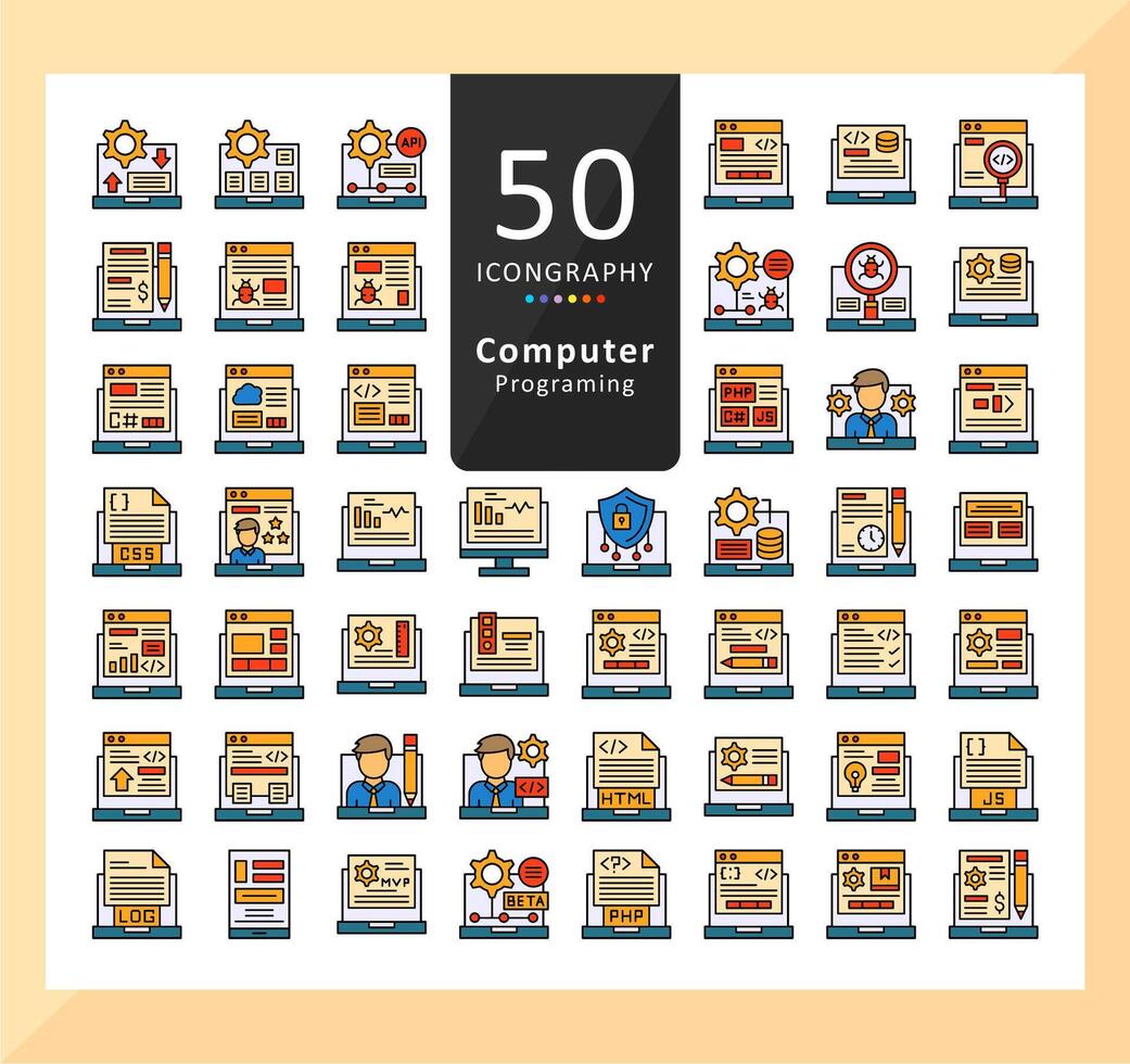 Pack of Computer Programing Icons Designs 50578693 Vector Art at Vecteezy