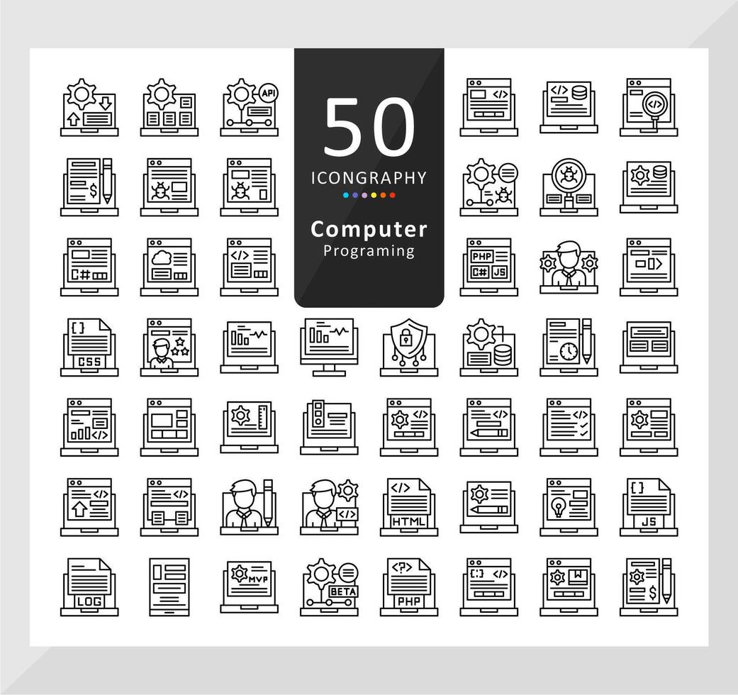 Pack of Computer Programing Icons Designs 50578696 Vector Art at Vecteezy