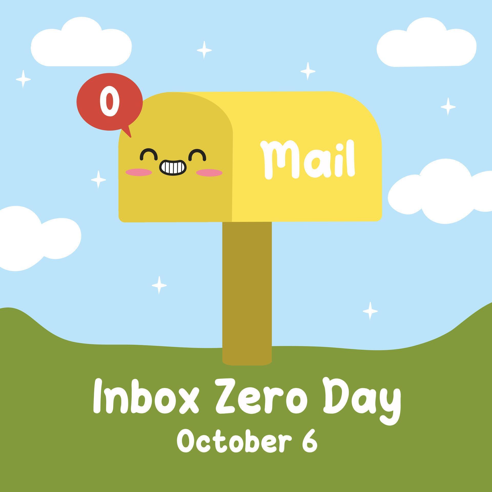 Inbox Zero Day. Suitable for flat design graphic illustration for social media ads, flyer design ...